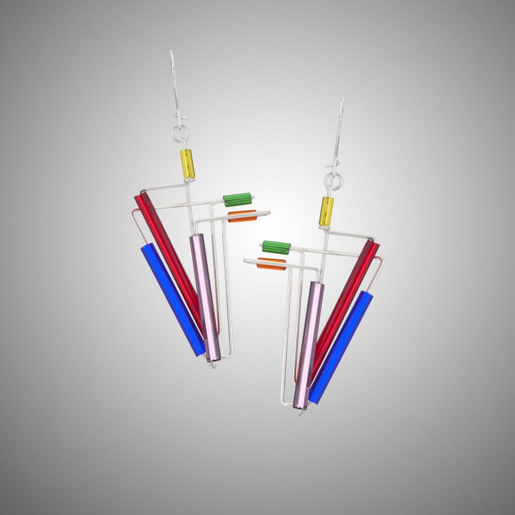 "Barb-Wire" Earrings- 06 - Barbie Levy Jewelry