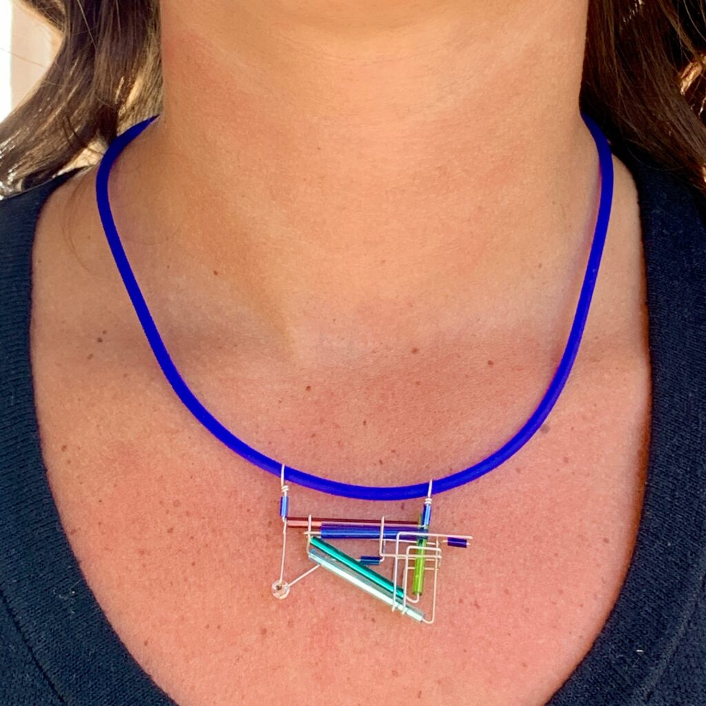 "Barb-Wire" Rubber Cord Necklace - Barbie Levy Jewelry